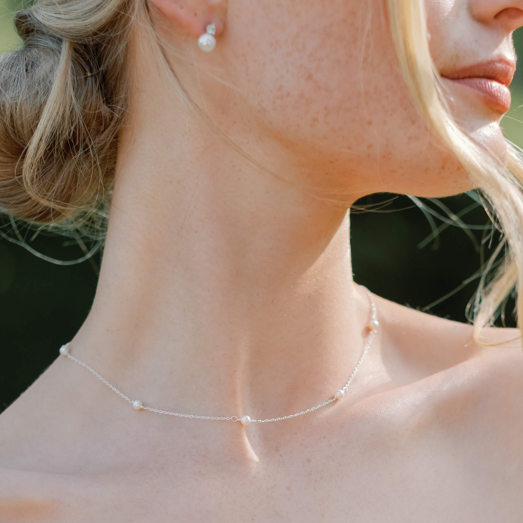 Bella pearl necklace (silver) | Chez Bec – Liberty in Love