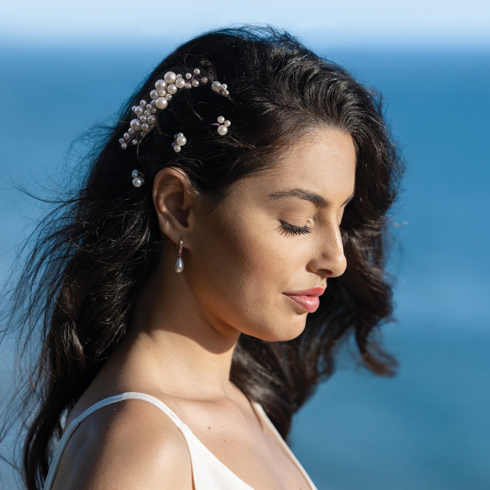 Harper rose gold pearl hair comb and pins (set of 5) | Ivory & Co ...