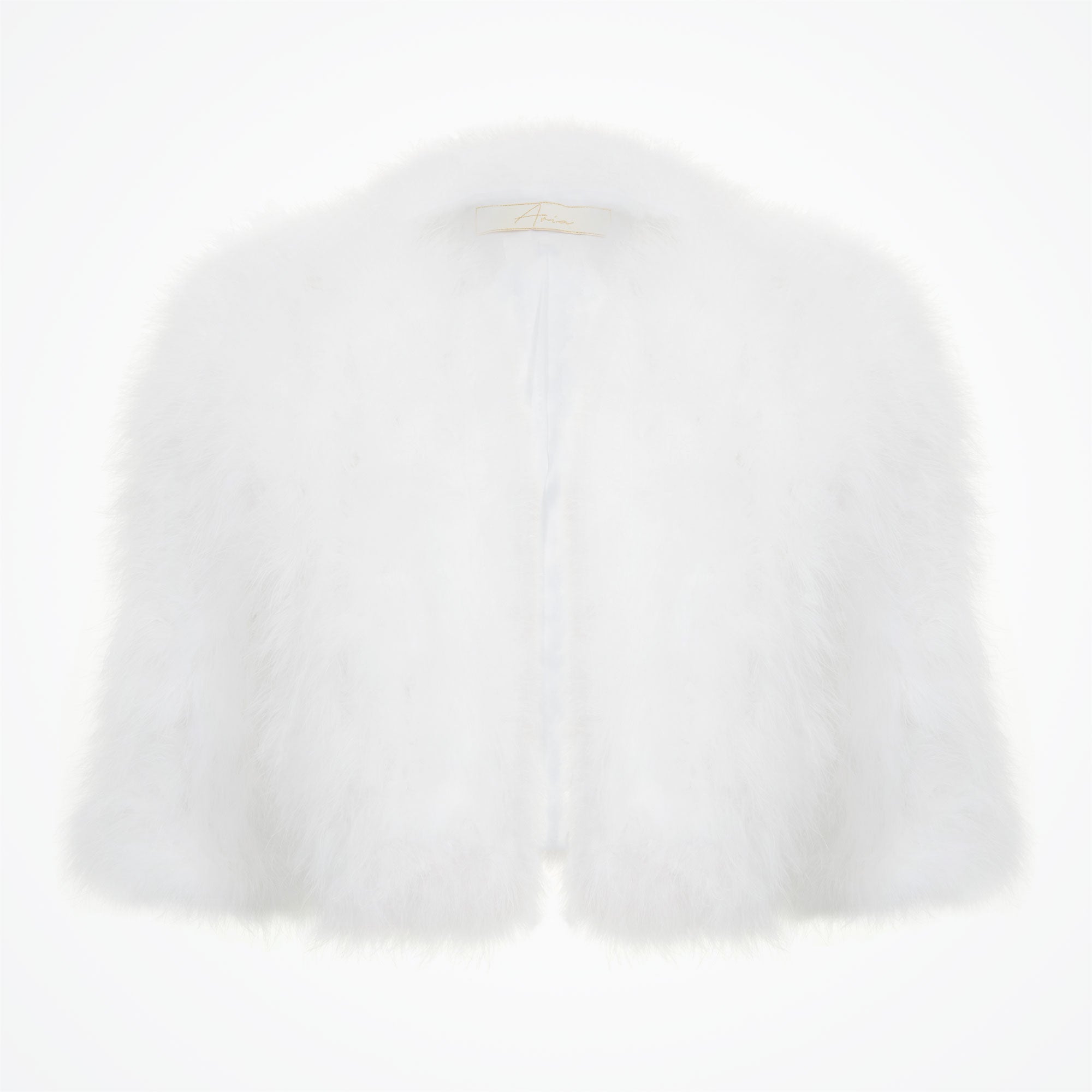 Ivory Cropped Feather Bridal Jacket | Liberty in Love