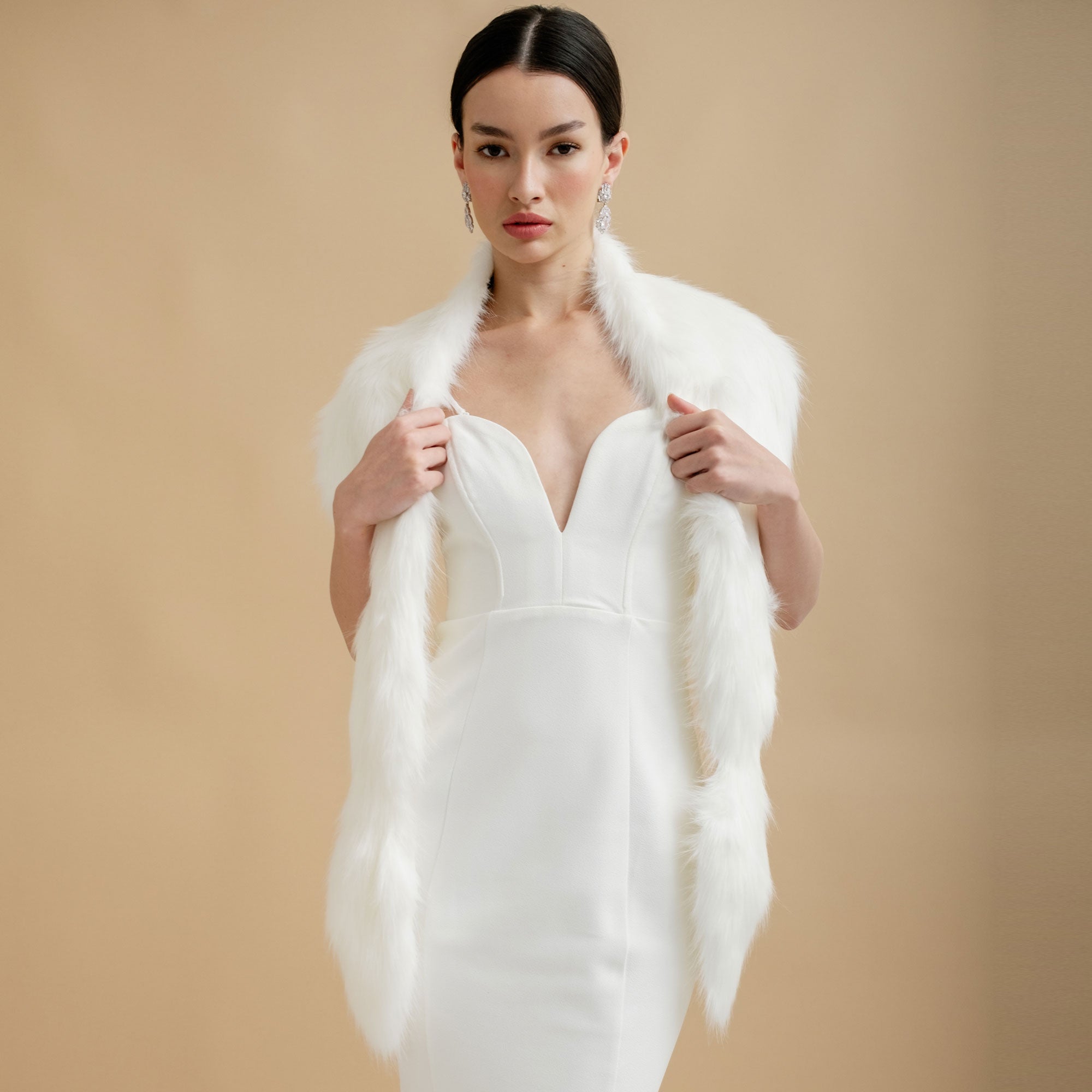 Vintage faux fur wrap (ivory whisper) | Helen Moore – Liberty in Love