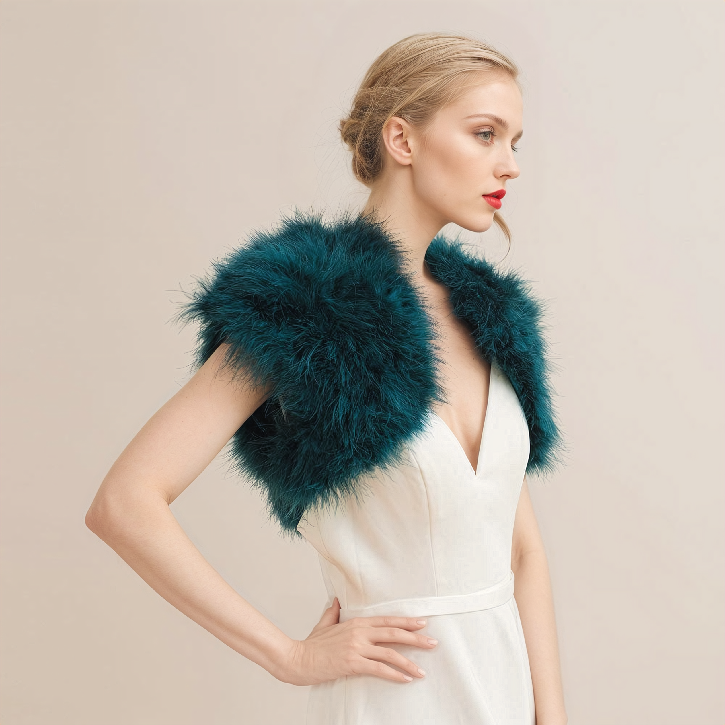 Teal feather bridal bolero | Teal marabou shrug – Liberty in Love