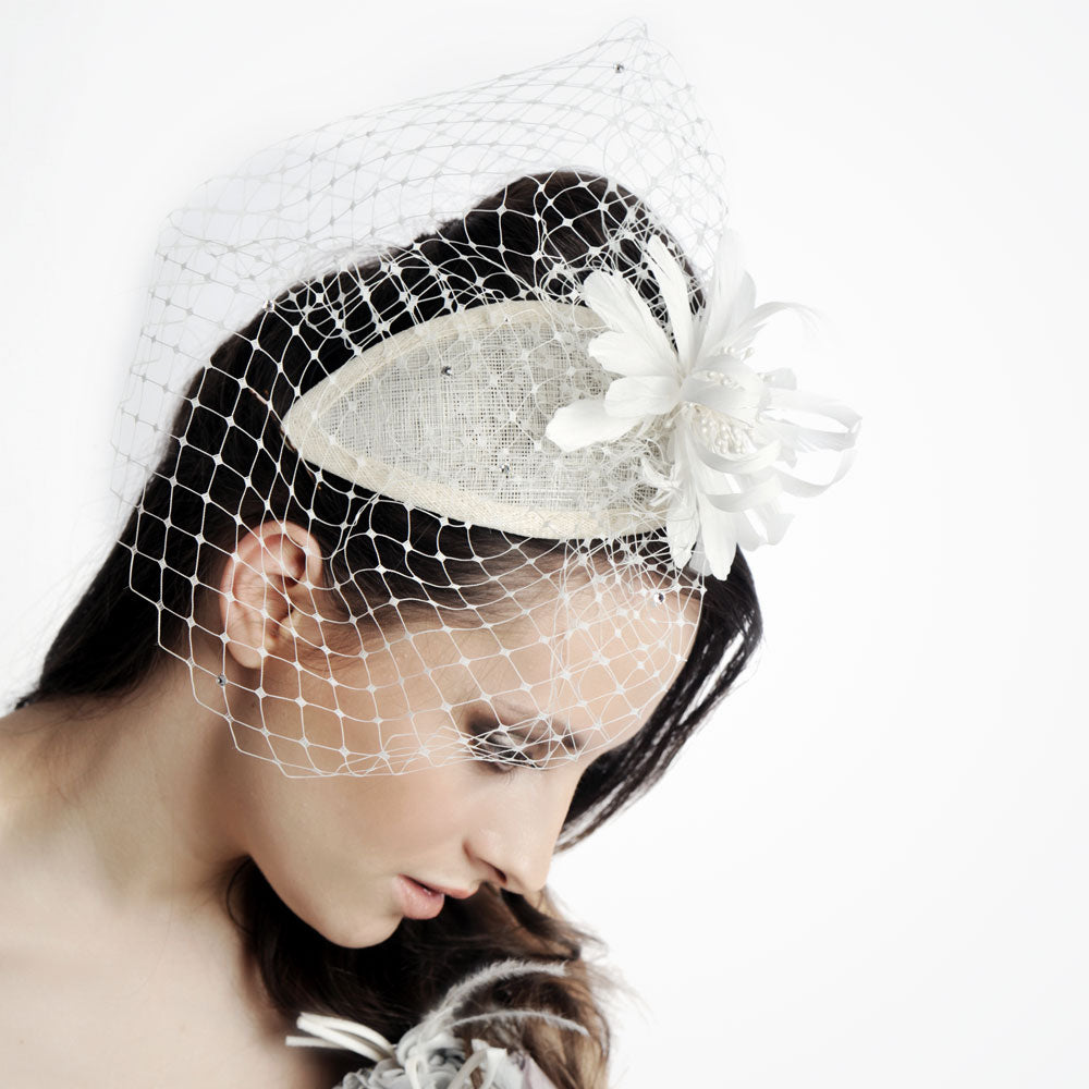 Flower tear shape wedding headpiece by Jane Taylor Millinery – Liberty ...