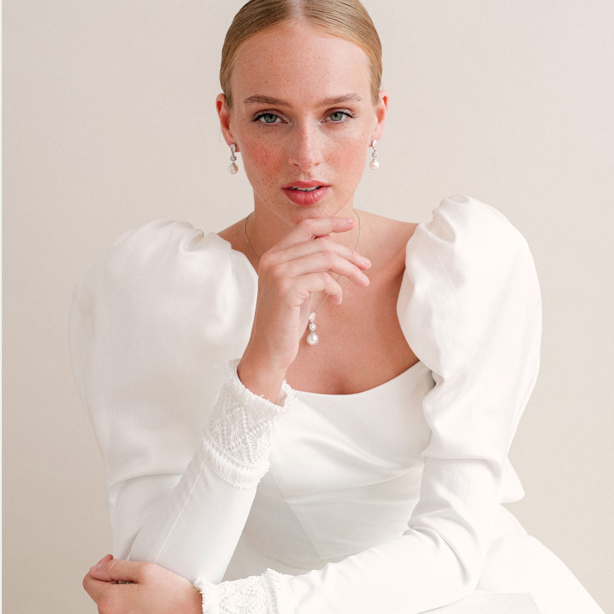 Crystal and pearl drop earrings | Avery – Liberty in Love