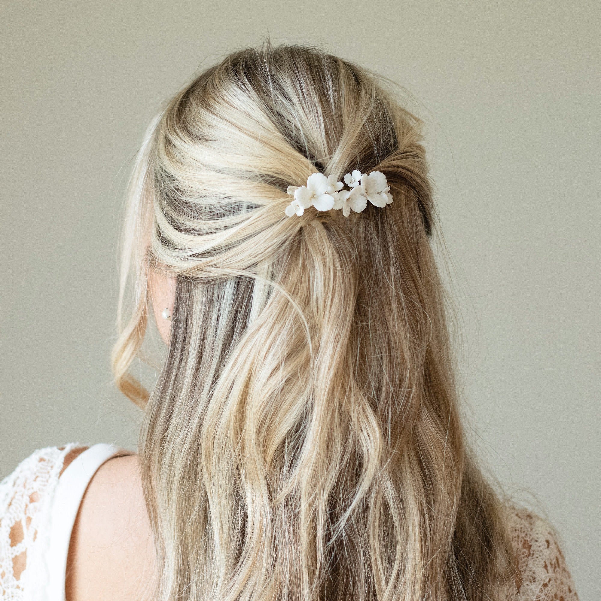 Elderflower ceramic floral sprig clip | Ivory & Co – Liberty in Love
