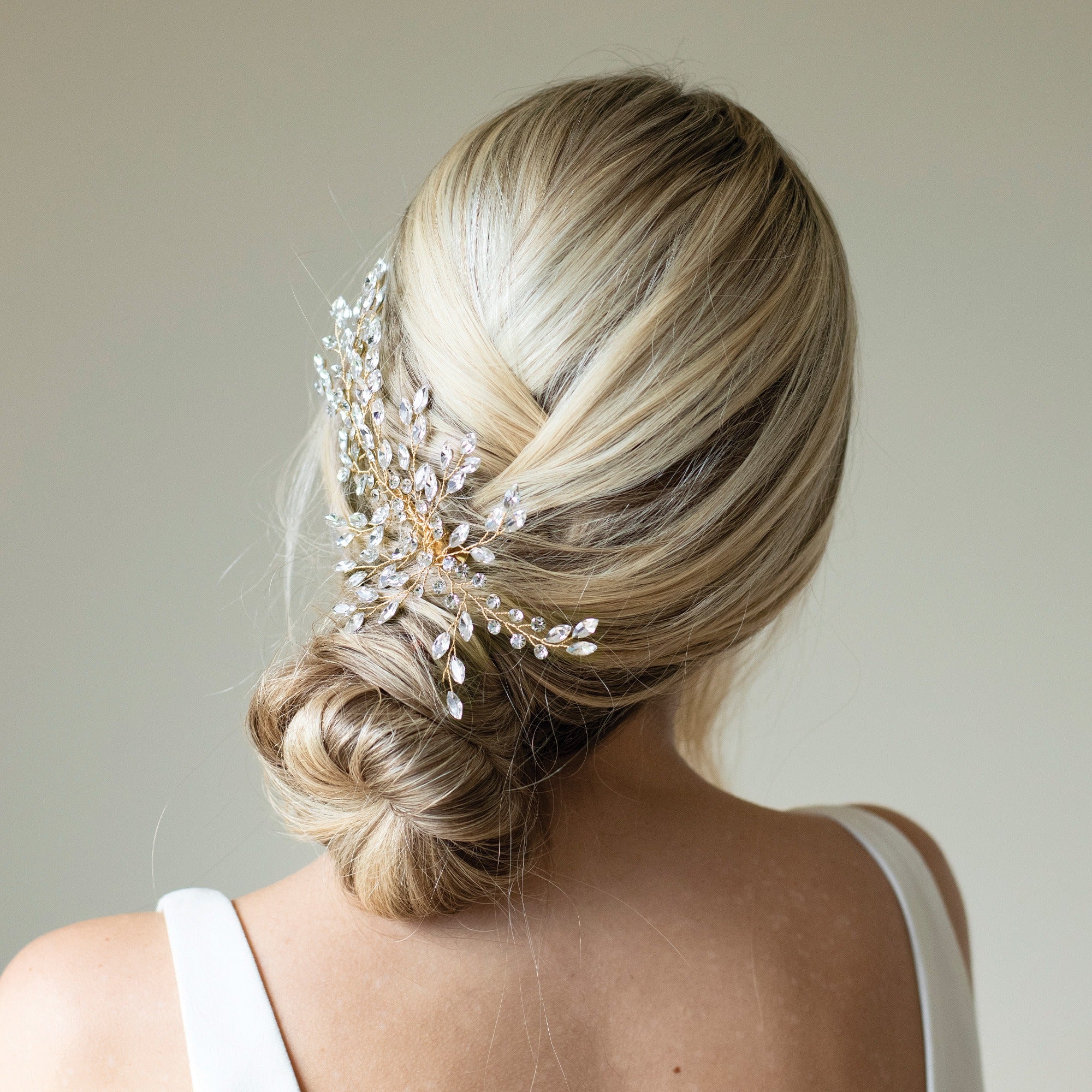 Serenade crystal spray clip (gold) | Ivory & Co – Liberty in Love