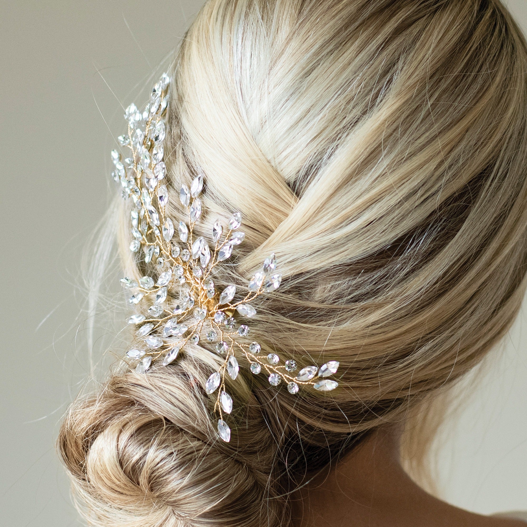 Serenade crystal spray clip (gold) | Ivory & Co – Liberty in Love