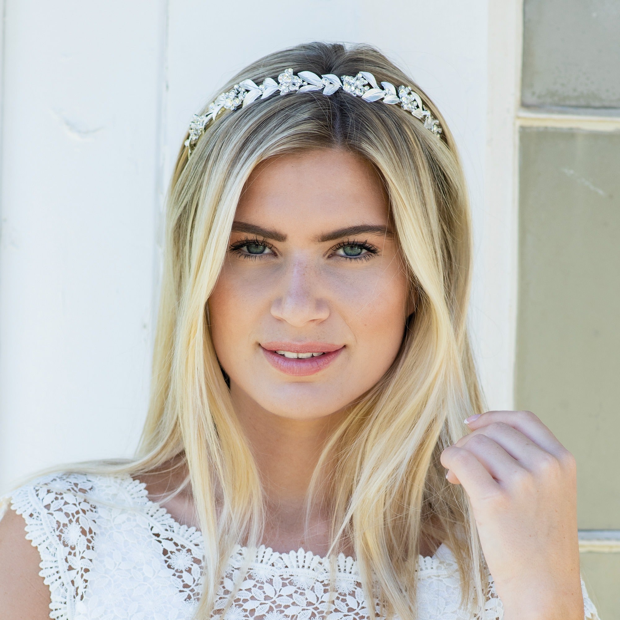 Lucretia crystal leaf enamelled bridal band | Ivory & Co – Liberty in Love
