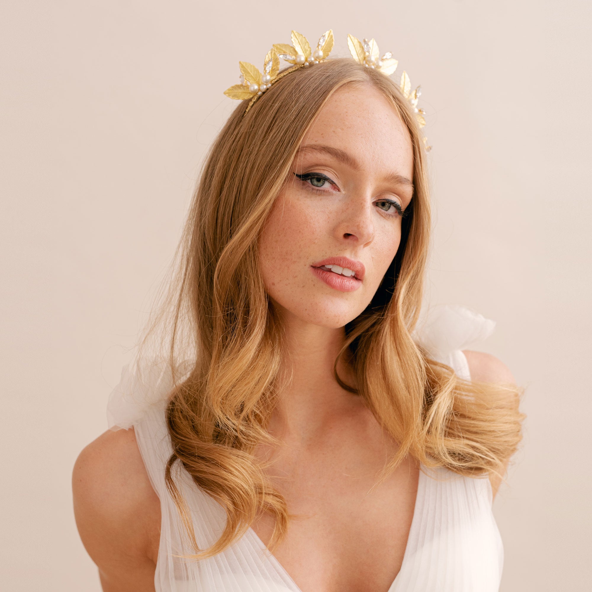 Statement leaves gold bridal crown | Midsummer – Liberty in Love