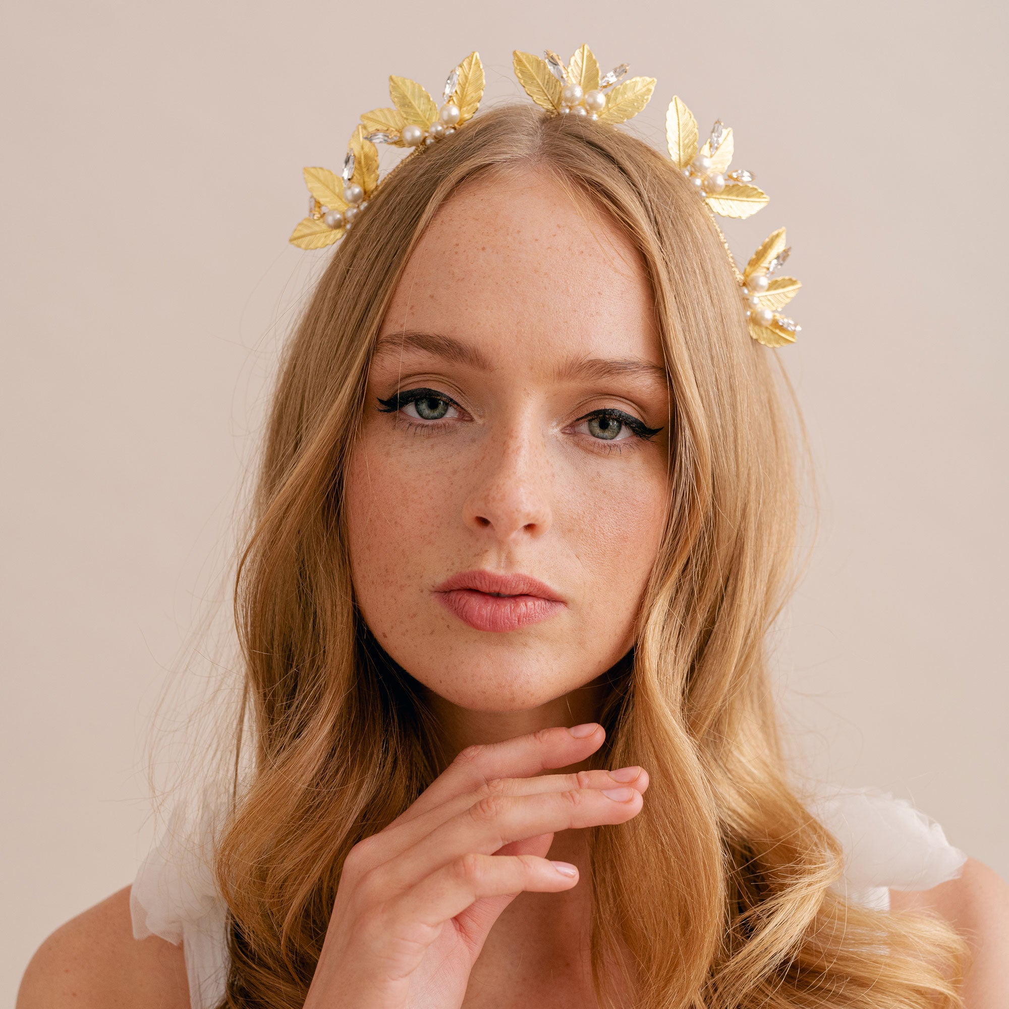 Statement leaves gold bridal crown | Midsummer – Liberty in Love