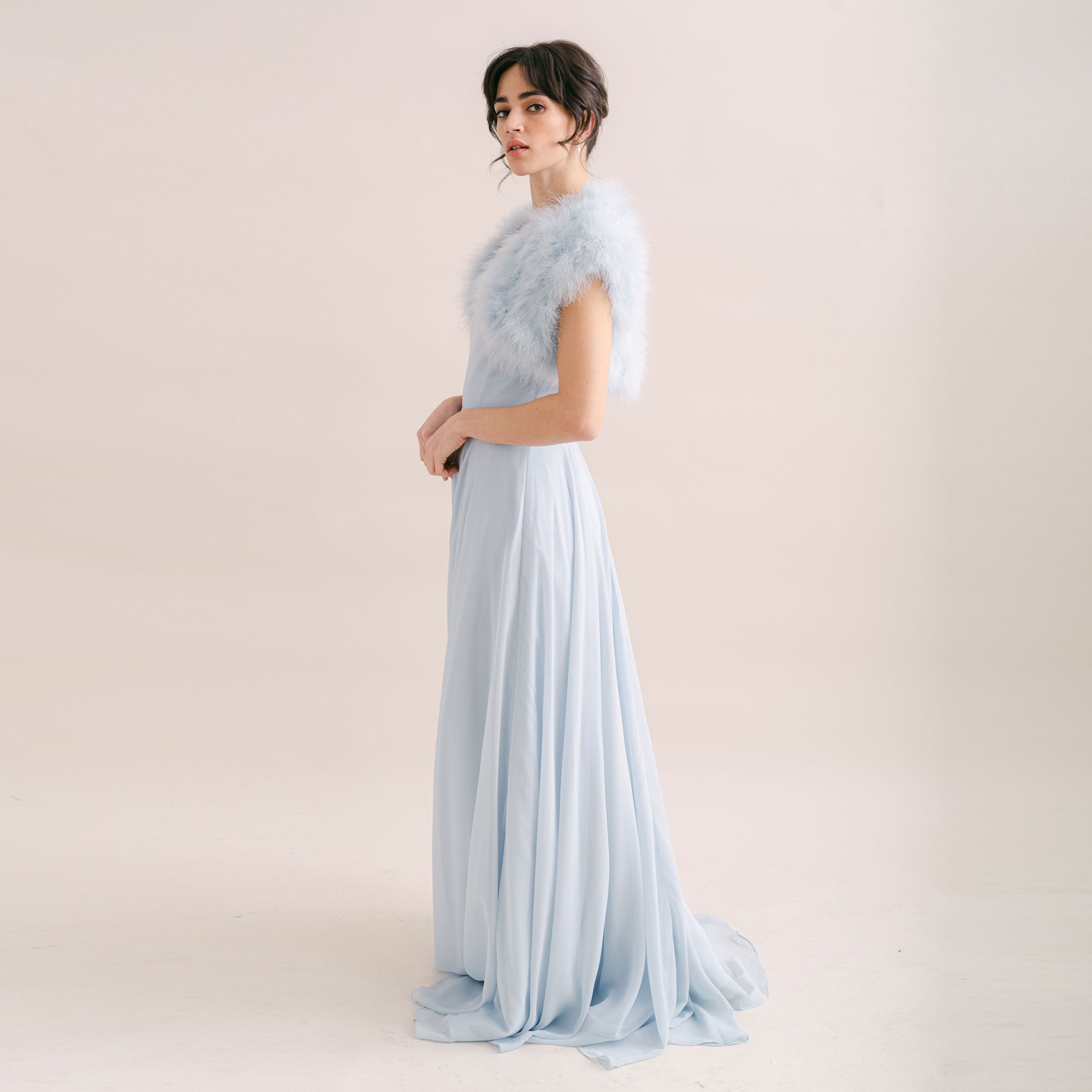 Powder blue feather bridal bolero | Pale blue marabou shrug – Liberty ...