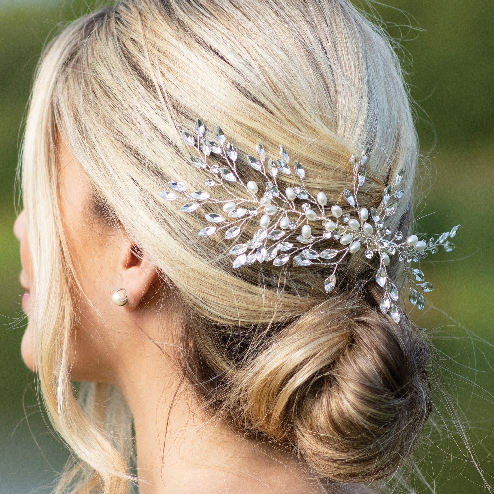 Pearl serenade crystal spray clip | Silver | Ivory & Co – Liberty in Love