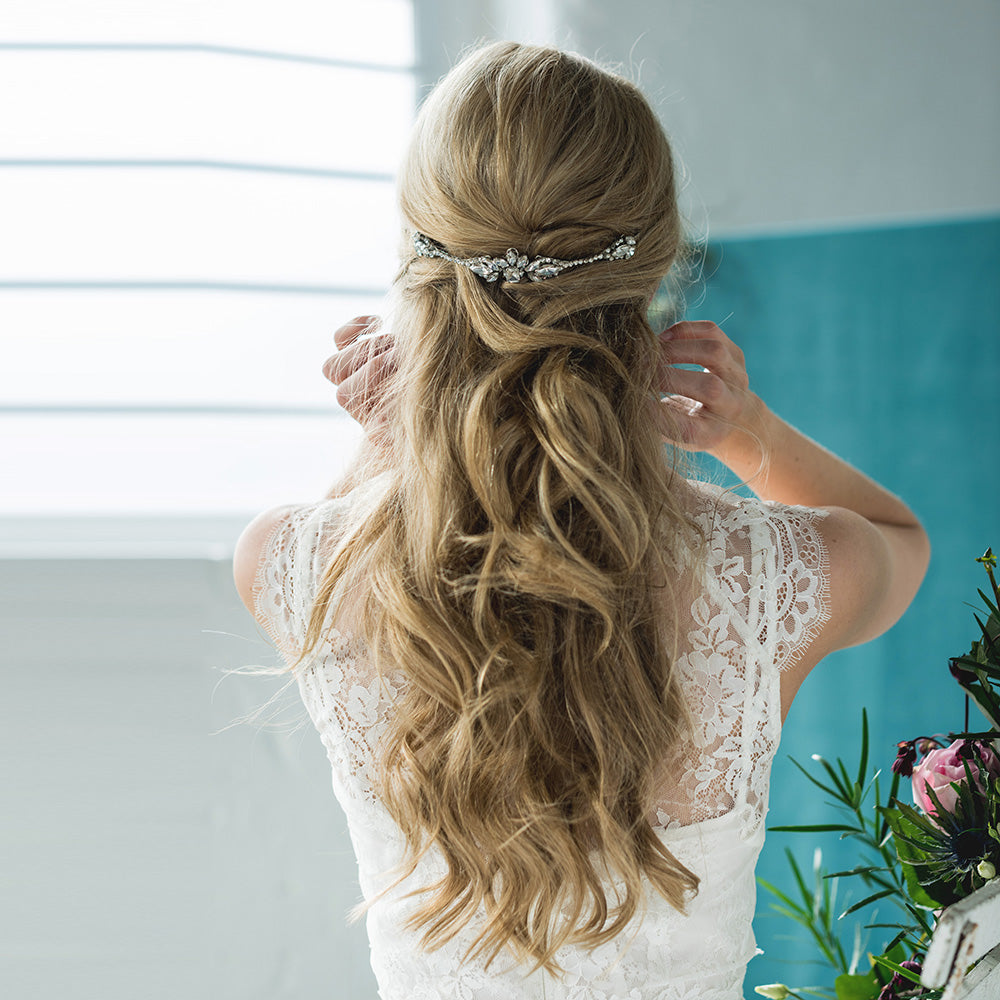 Swarovski crystal embellished symmetrical headpiece | Anna | Halo and ...