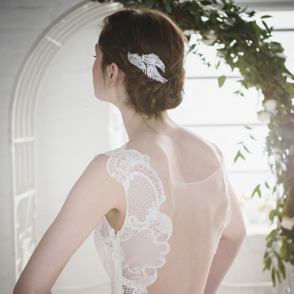 Swarovski crystal feathers comb | Birds of feather comb | Stephanie ...
