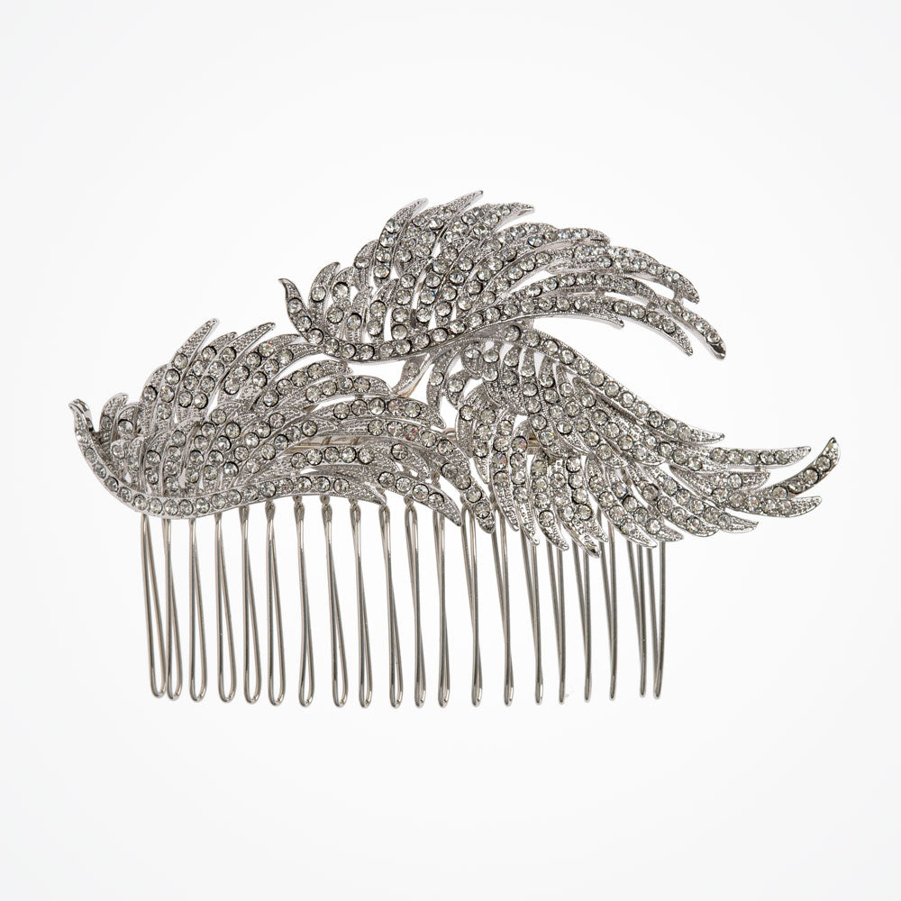 Swarovski crystal feathers comb | Birds of feather comb | Stephanie ...