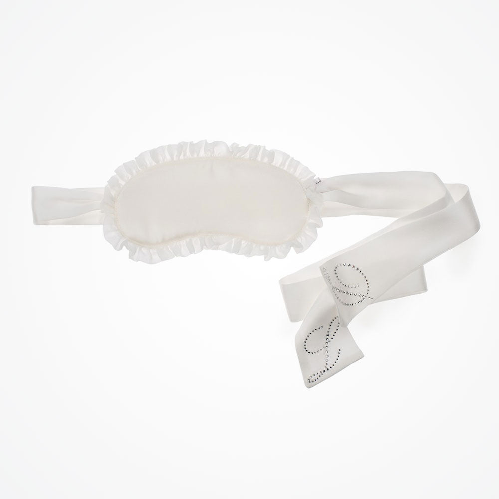 Crystal monogrammed eye-mask Dahlia bride personalised silk eye-mask ...