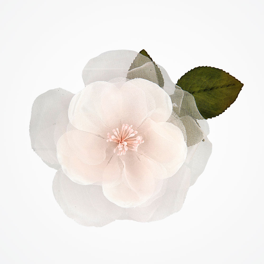 Frances peach silk and chiffon hair flower comb or clip | Chez Bec ...