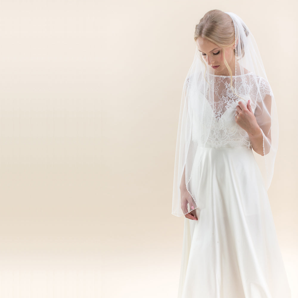Hydrangea pearl edge veil (42" veil) | Rainbow Club – Liberty in Love