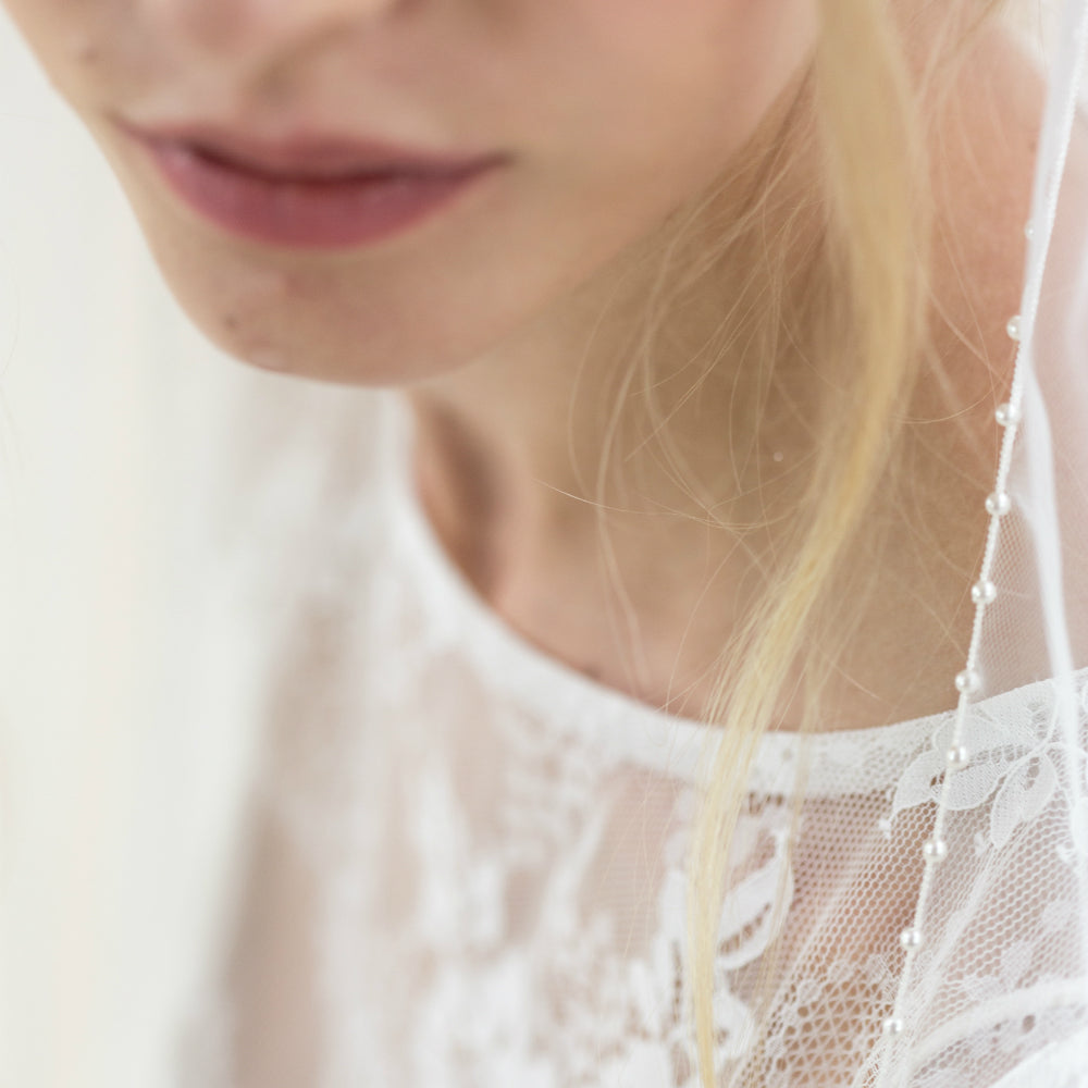 Hydrangea pearl edge veil (42" veil) | Rainbow Club – Liberty in Love