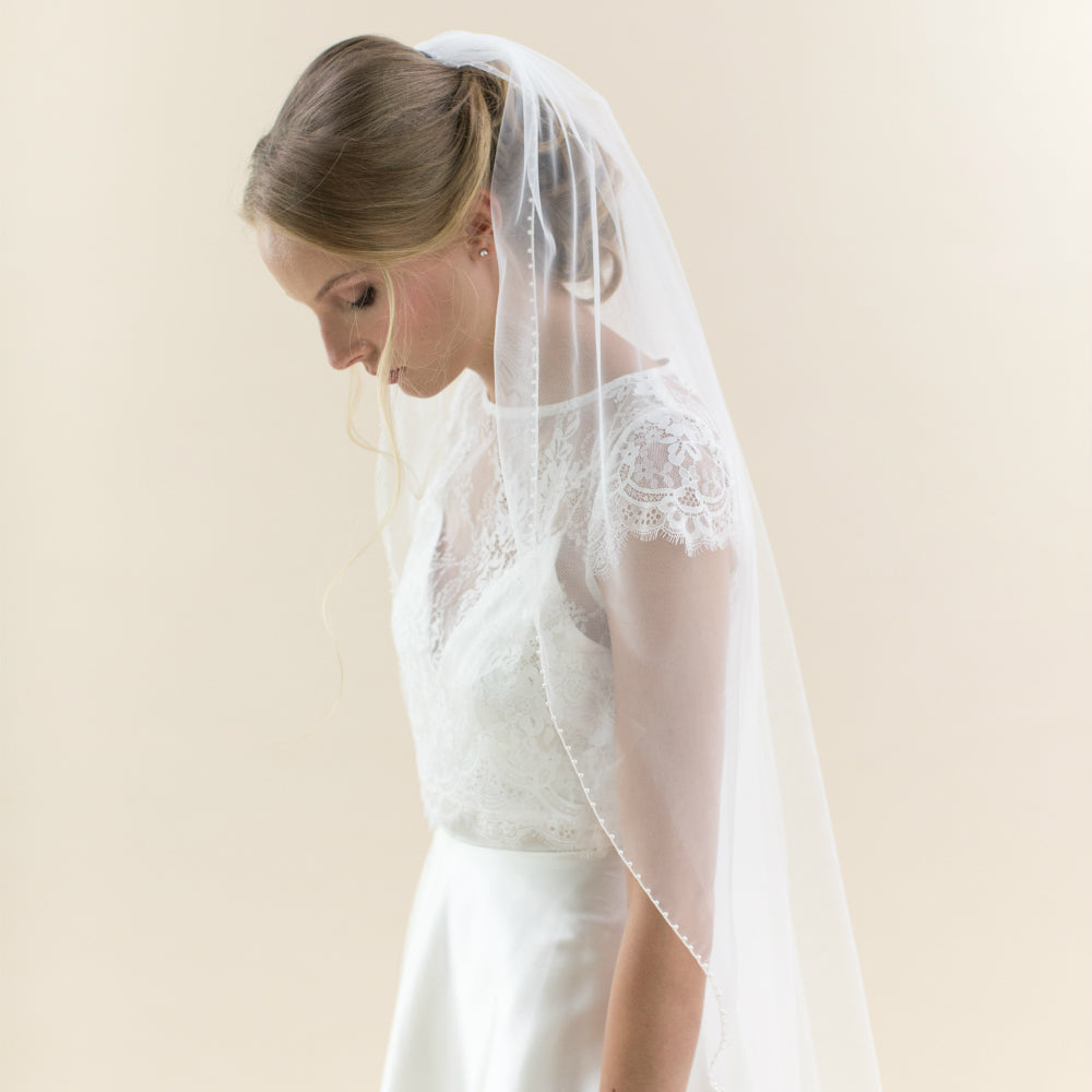 Hydrangea pearl edge veil (42" veil) | Rainbow Club – Liberty in Love