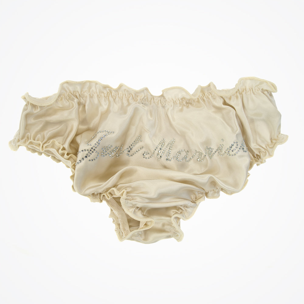 'Just Married' bridal knickers in champagne silk | Swarovski crystal ...