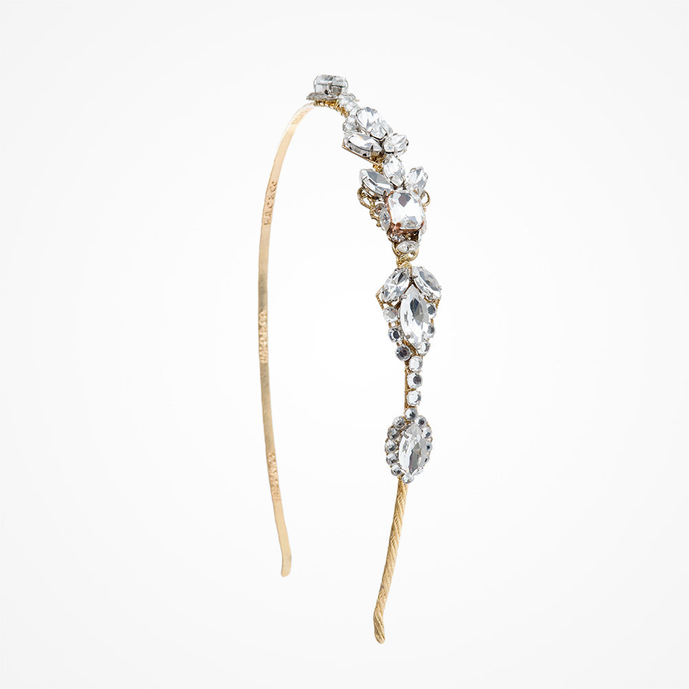 Vintage-inspired crystal embellished gold headpiece | Maude | Halo and ...