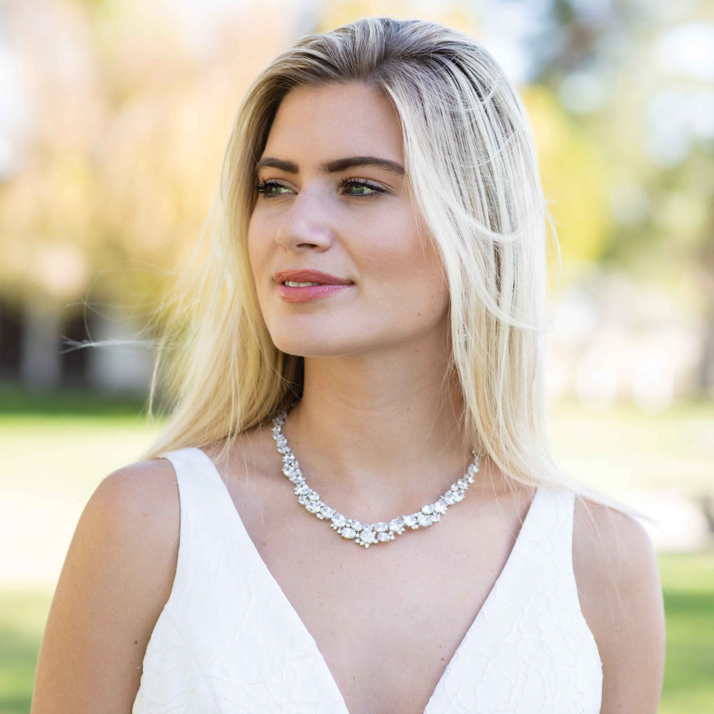 Cubic zirconia statement necklace | Peninsula necklace | Ivory and Co ...