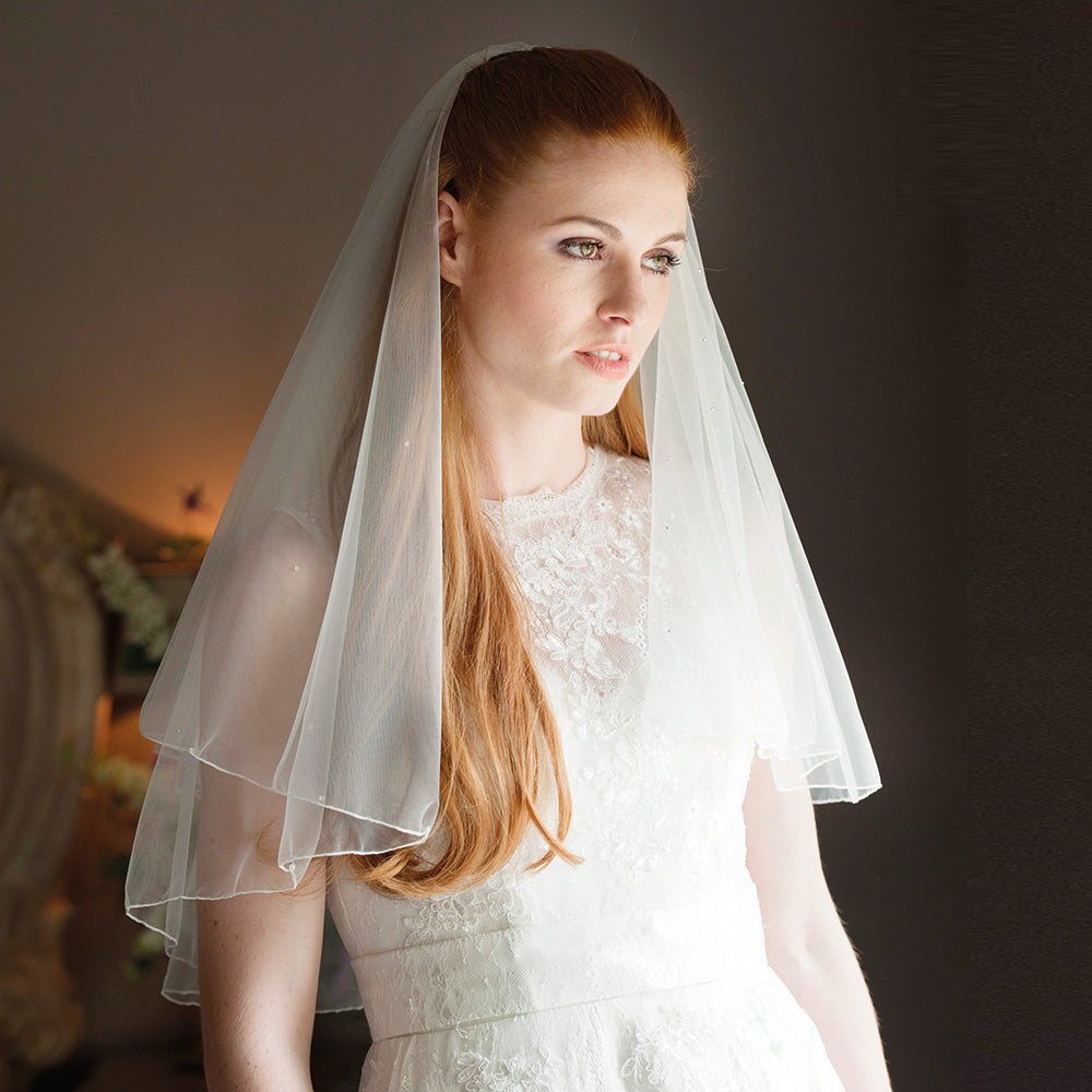Double tier short veil with crystals | Sundial | Rainbow Club – Liberty ...