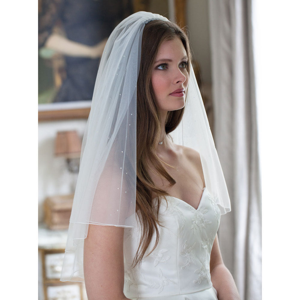 Double tier short veil with crystals | Sundial | Rainbow Club – Liberty ...