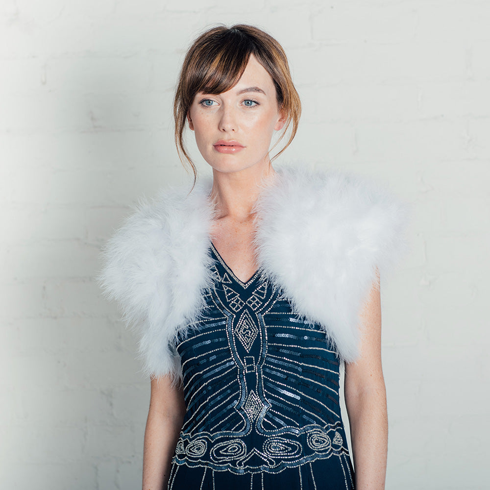 White feather bolero plus size | White marabou bolero large – Liberty ...