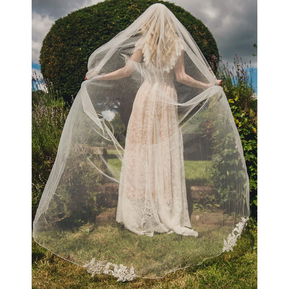 Lace edge train length veil | Winterberry | Joyce Jackson – Liberty in Love